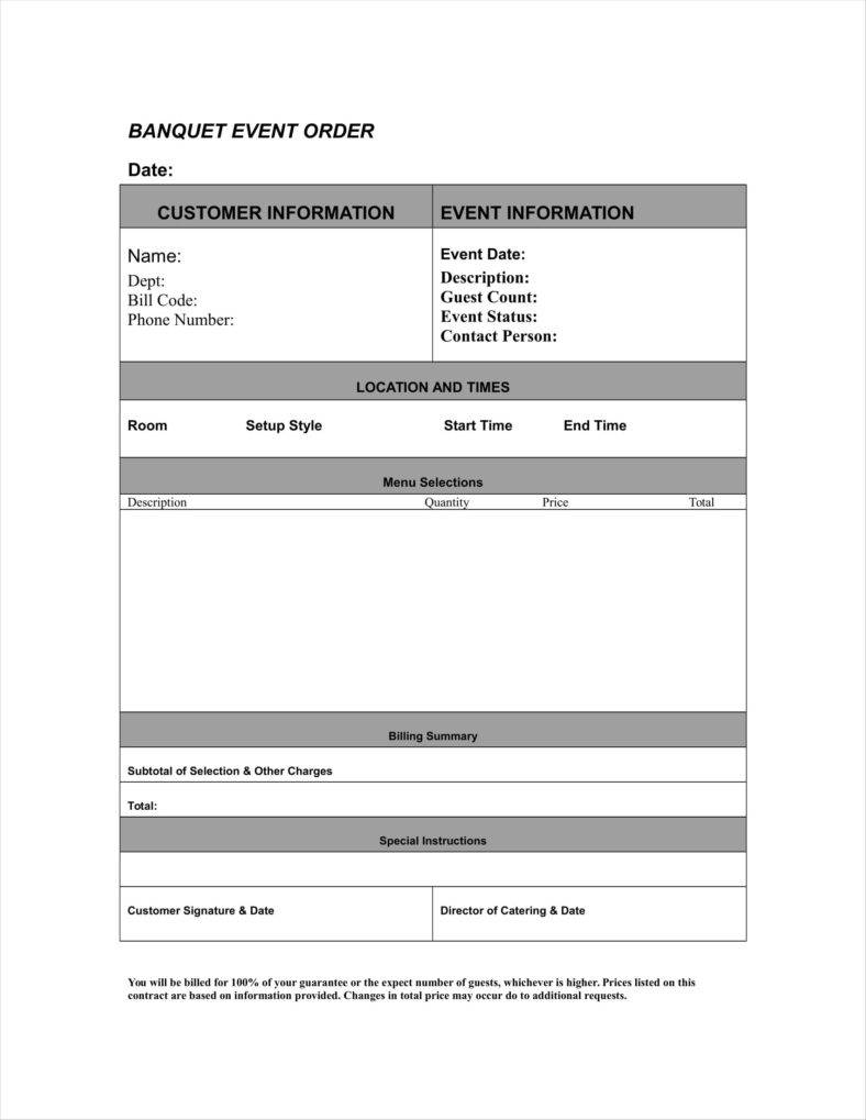  Banquet Event Order Template Excel Free TUTORE ORG Master Of Documents
