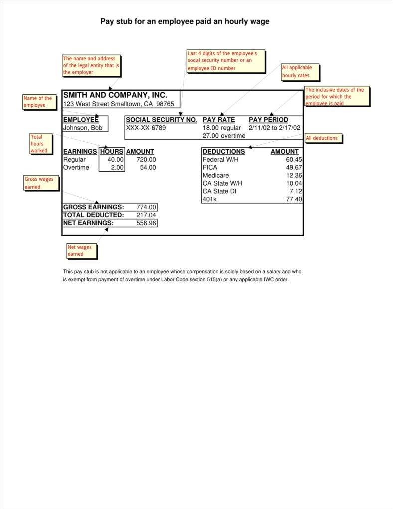 Pay Stub Calculator Templates 13 Free Docs Xlsx PDF