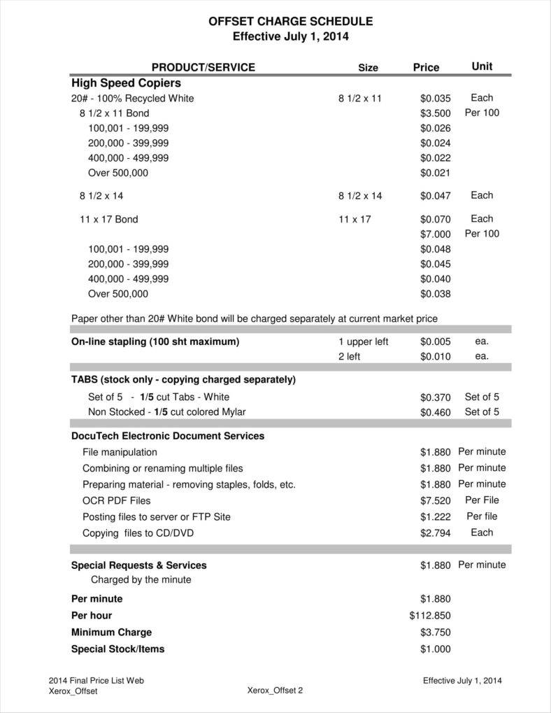 38+ Sample Price List Templates - Free DOC, PDF, Excel Format Download
