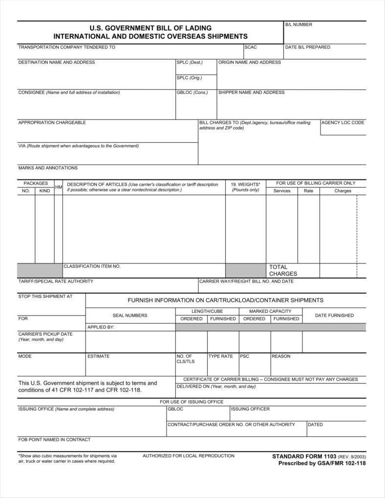 35 + Bill of Lading Templates in MS Word, Google Docs