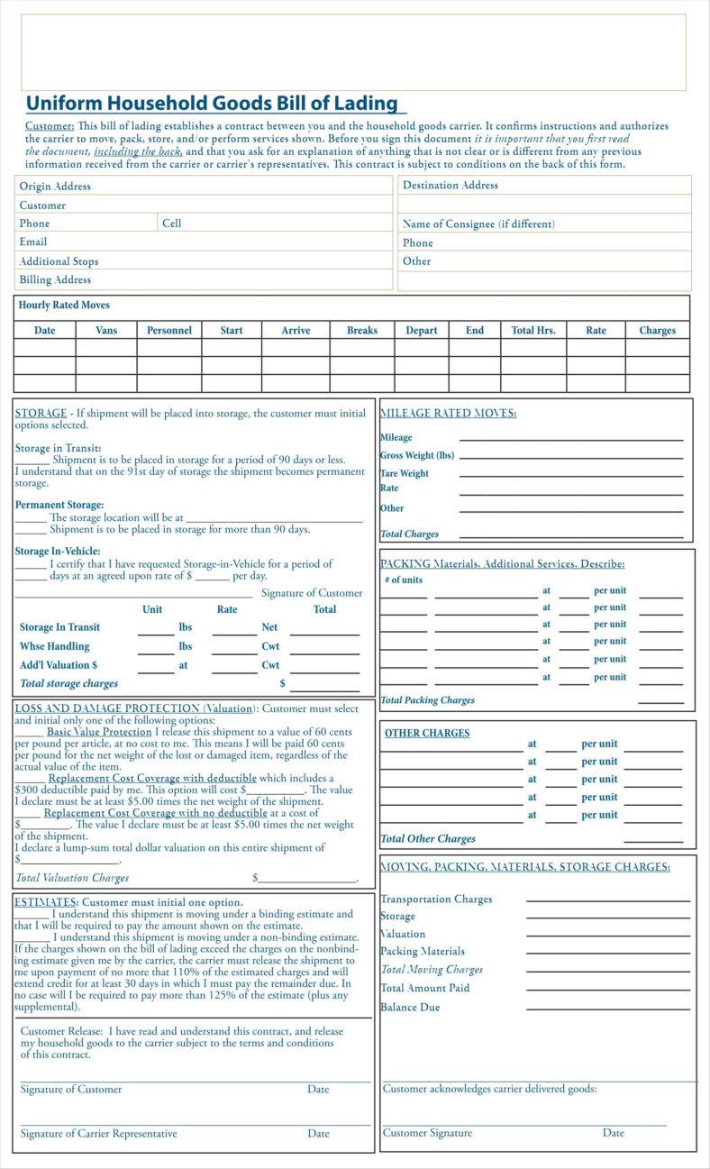 35 + Bill of Lading Templates in MS Word, Google Docs