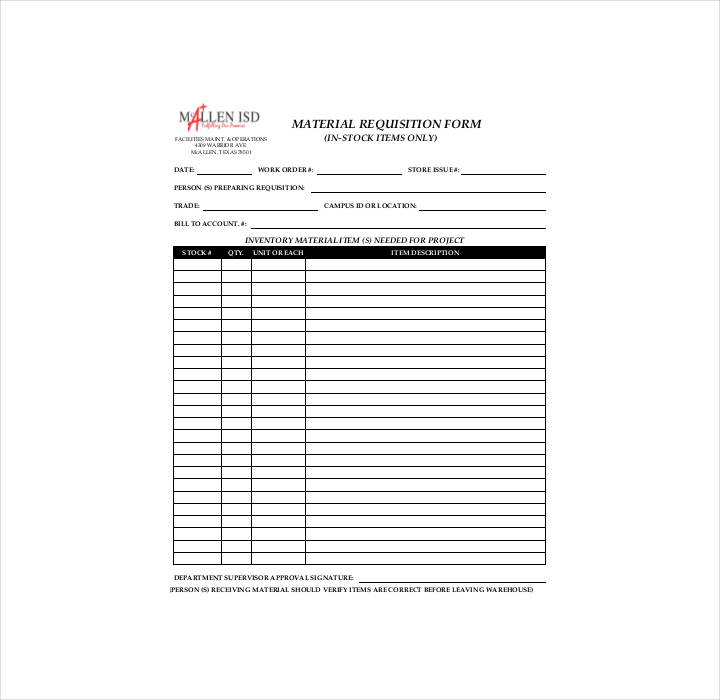 10+ Material Order Form Templates - Free PDF, Word Format Download