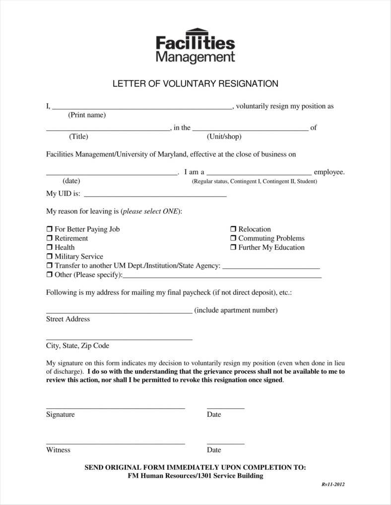 36+ Simple Resign Letter Templates - Word, PDF, Excel Format Download ...