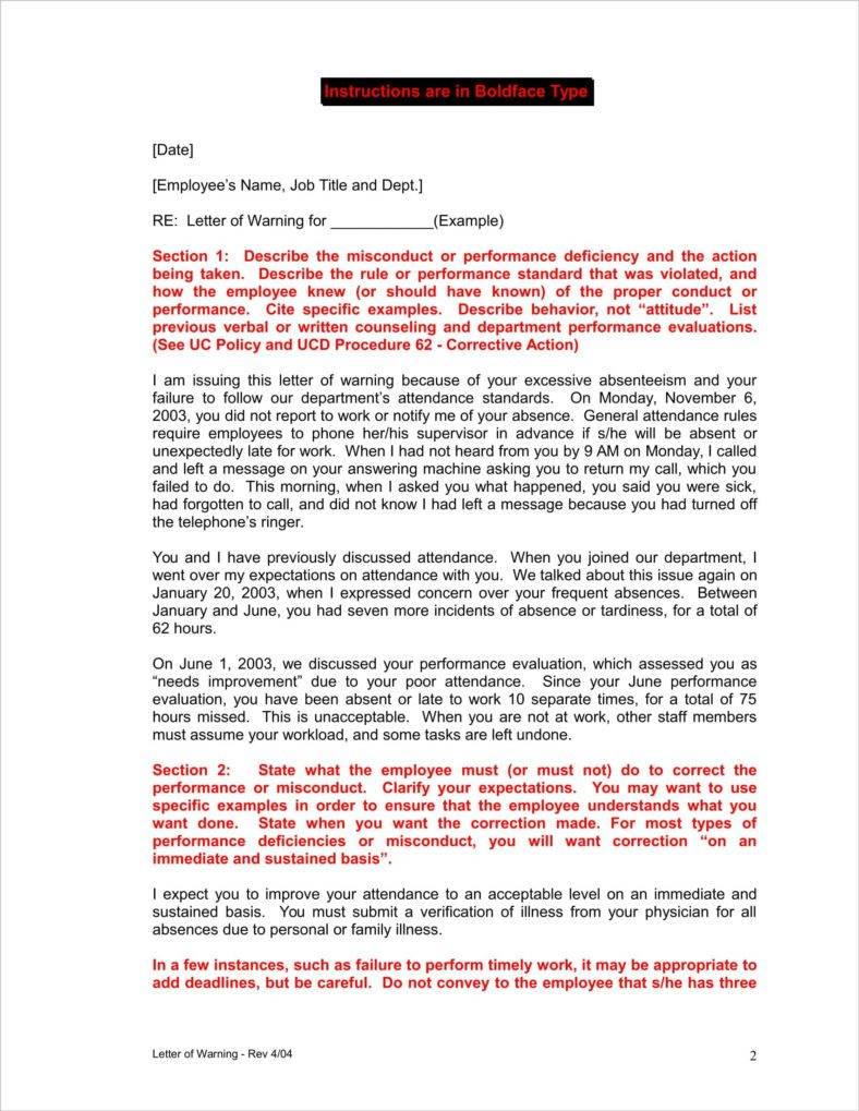 Free 17+ Late Warning Letter Examples - Word, PDF Format Download