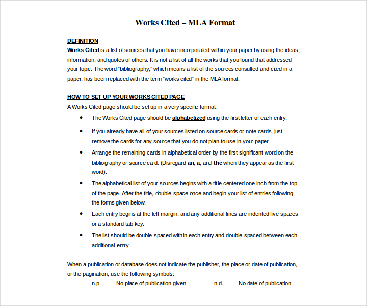 9 MLA Bibliography Templates Free PDF DOC Format Downloads