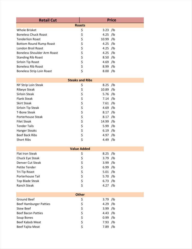 10+ Retail Price List Templates - Free Word, PDF, Excel Format Download