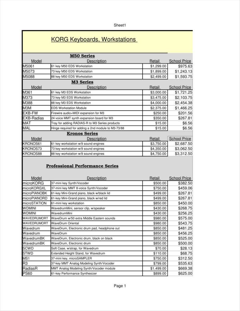 10+ Retail Price List Templates - Free Word, PDF, Excel Format Download