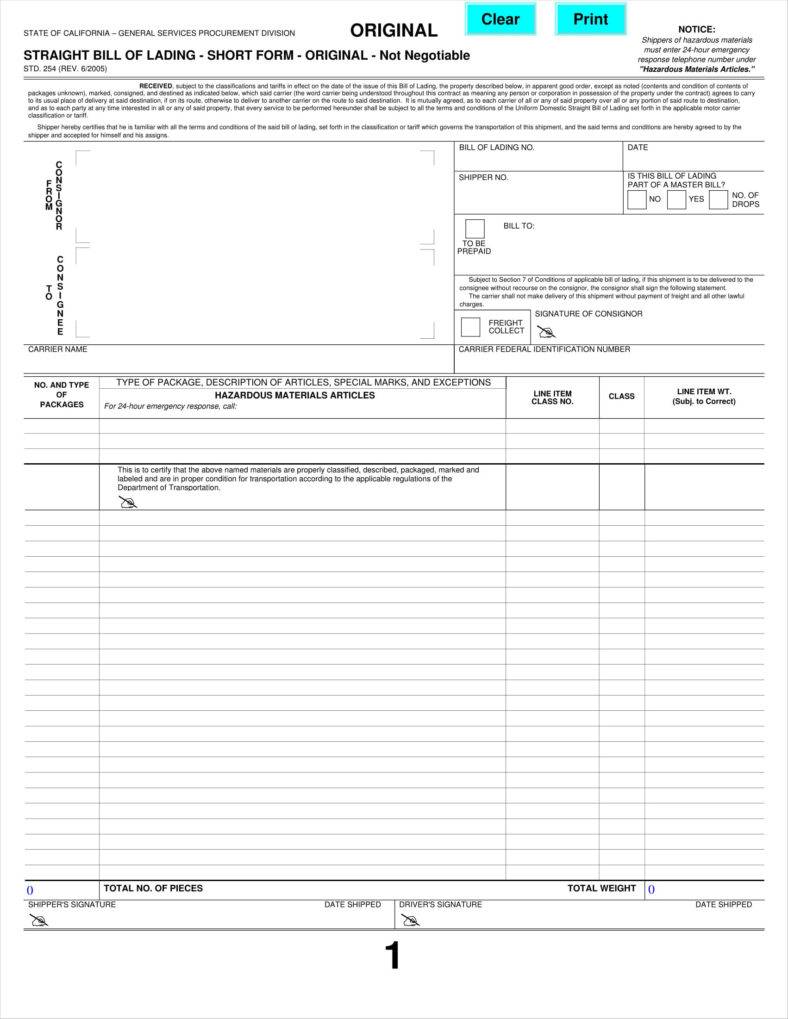 35 + Bill of Lading Templates in MS Word, Google Docs