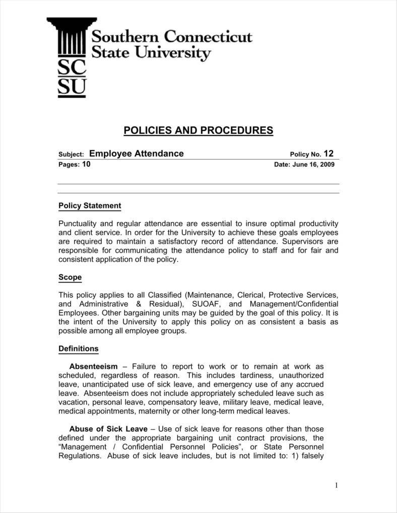 Employee Attendance Policy Template Flyer Template