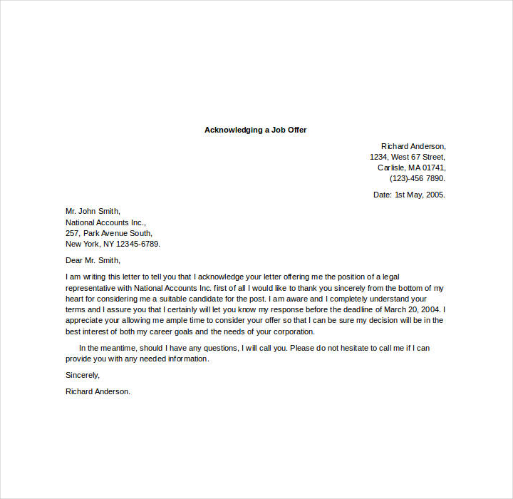 26+ Acknowledgement Letter Examples - Editable PDF, Word Format Download