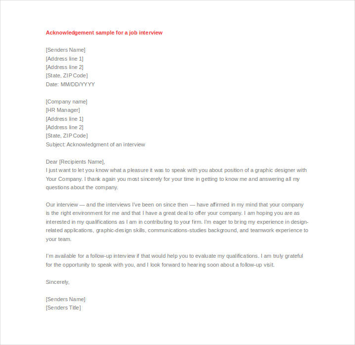 18+ Sample Acknowledgement Letters - Free PDF, Word Format Download