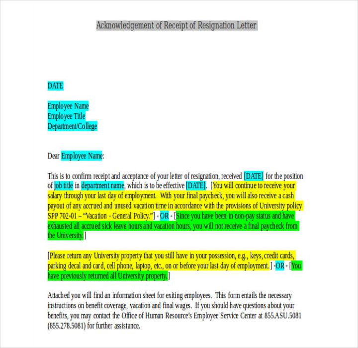 10+ Employee Acknowledgement Letter Templates - Free PDF, Word Format ...