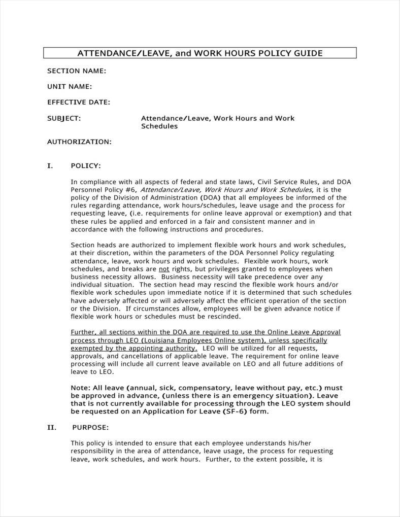 13+ Attendance Policy Templates - Free PDF Format Download