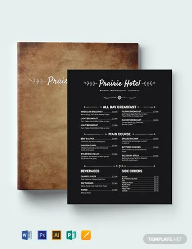 Cool Hotel Menu Designs - 10+ Free Templates