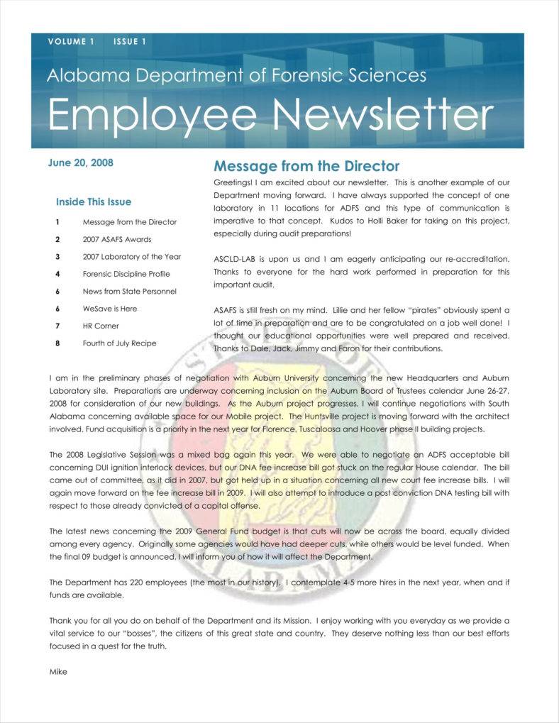 15 Sample Employee Newsletter Templates In HTML PSD