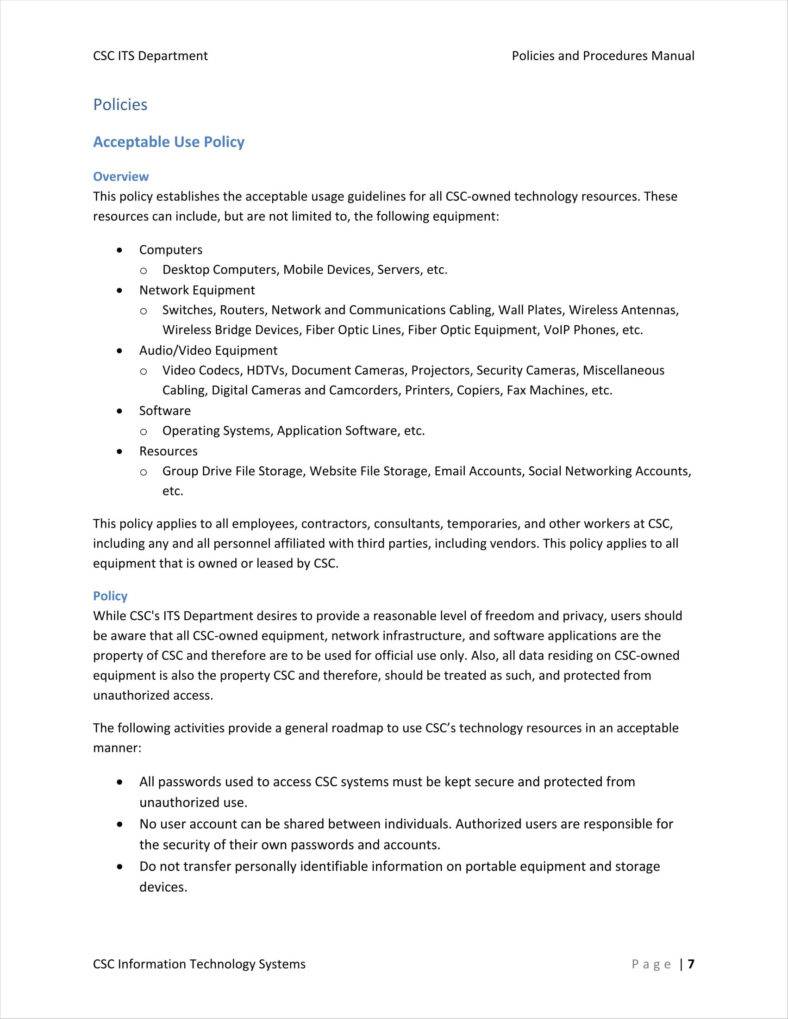 18+ IT Policy Templates - PDF, DOC Format Download
