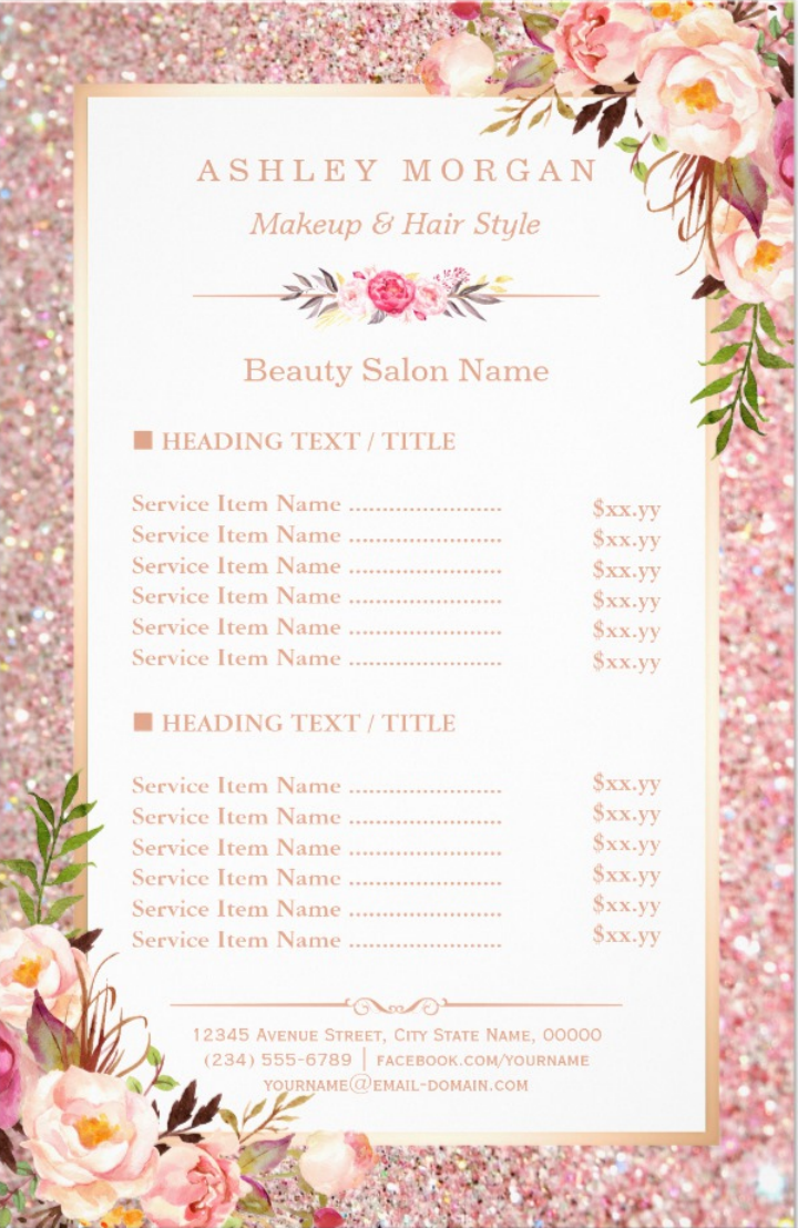Eye Catching Salon Menu 20 Free Templates In PSD AI