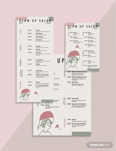Eye-Catching Salon Menu - 20+ Free Templates in PSD, AI