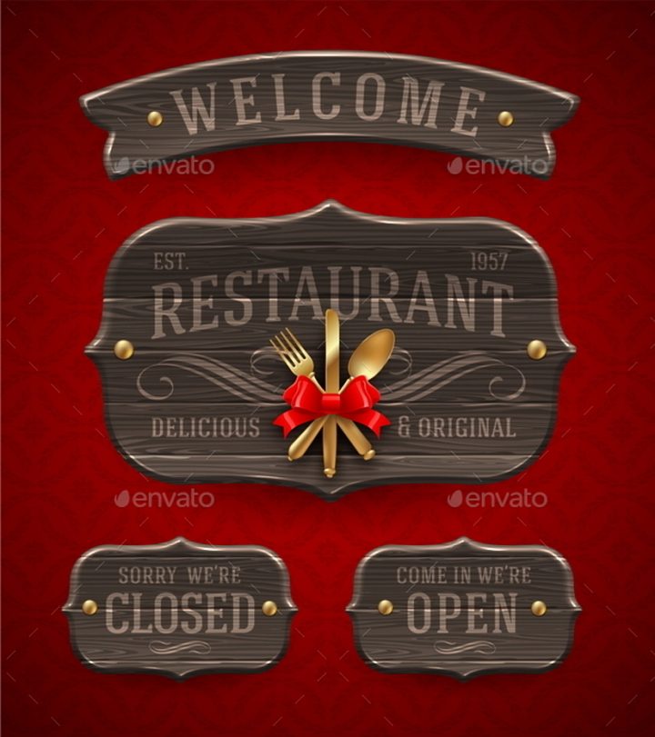 15+ Attractive Restaurant Signboard Templates
