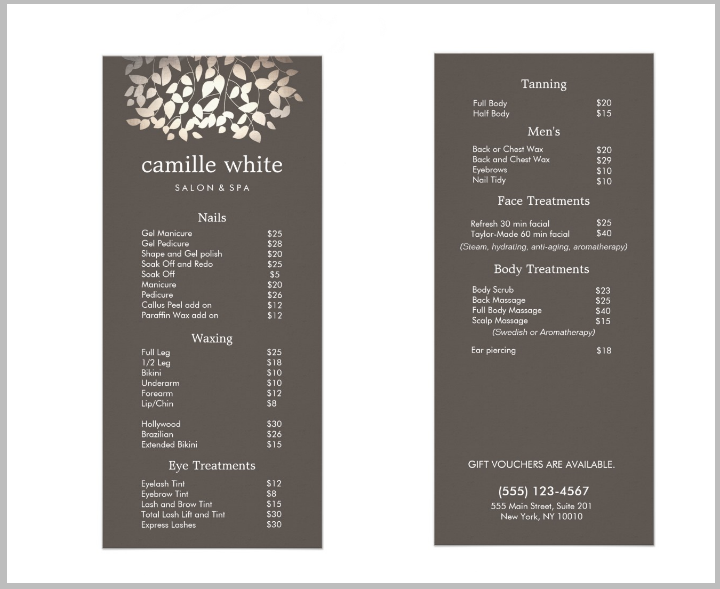 Eye-Catching Salon Menu - 20+ Free Templates in PSD, AI