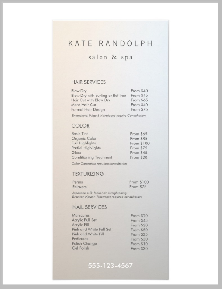 Eye-Catching Salon Menu - 20+ Free Templates in PSD, AI