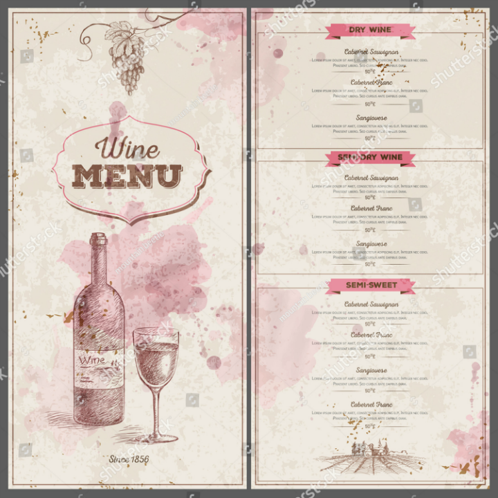 Wine Menu Template Free Download