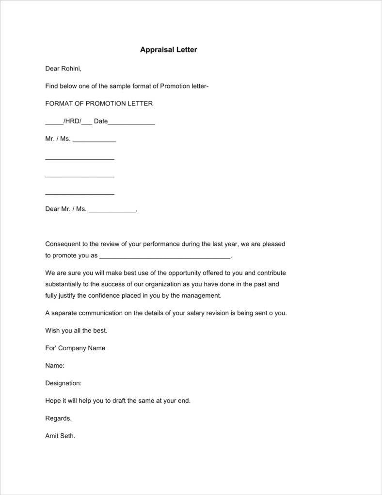 Performance Appraisal Sample Employee Performance Letter PDF Template