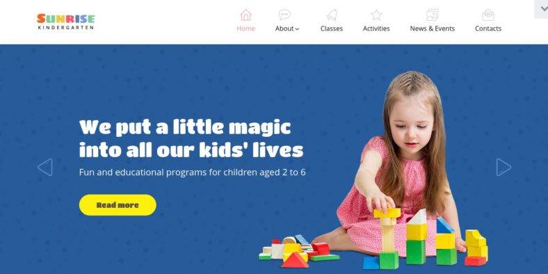 13+ Fun Kindergarten Website Templates