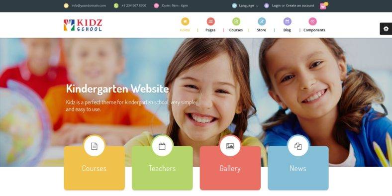 13+ Fun Kindergarten Website Templates