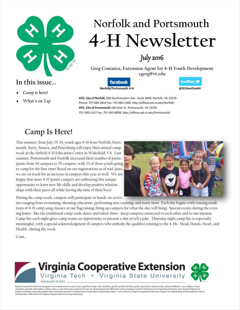 12 Camp Newsletter Templates Free PDF PSD Format Download