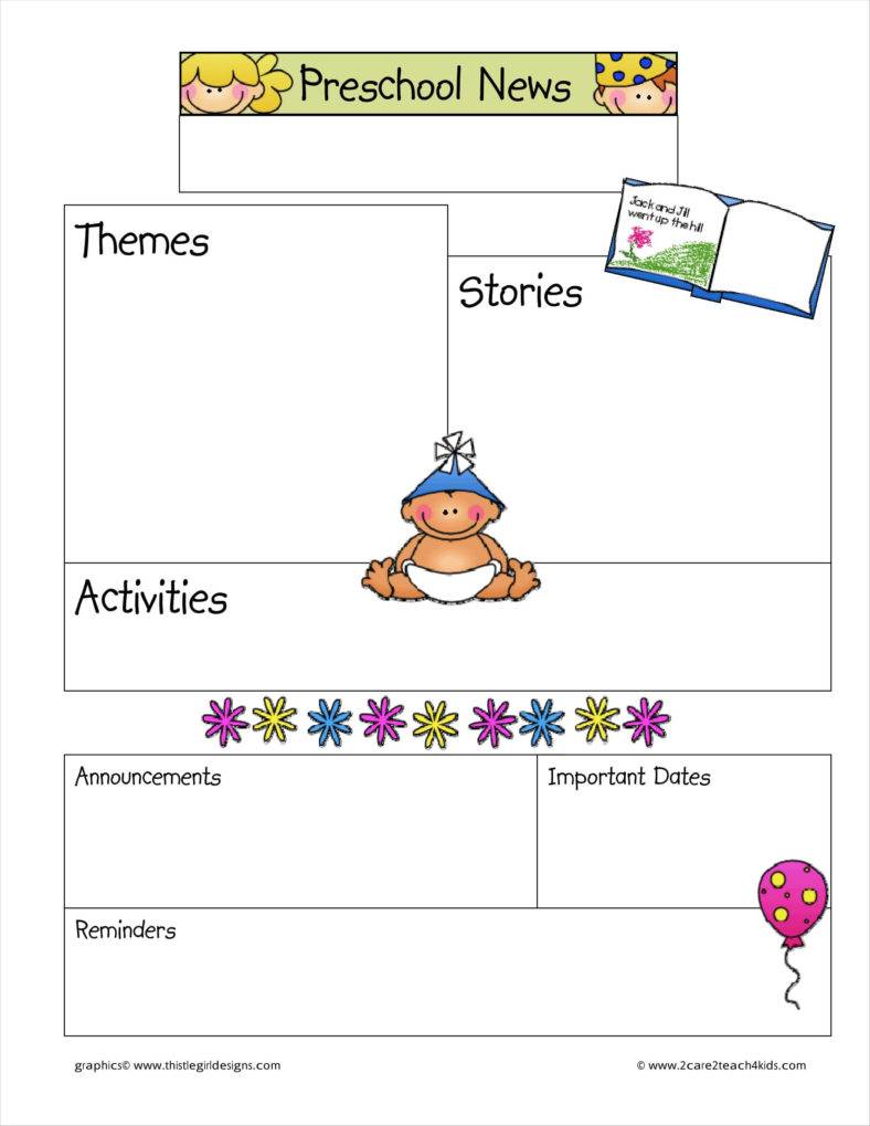 12 Kindergarten Newsletter Templates Free Samples Examples Formats