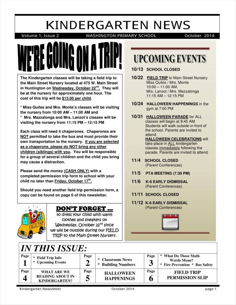 12+ Kindergarten Newsletter Templates Free Samples, Examples Formats ...