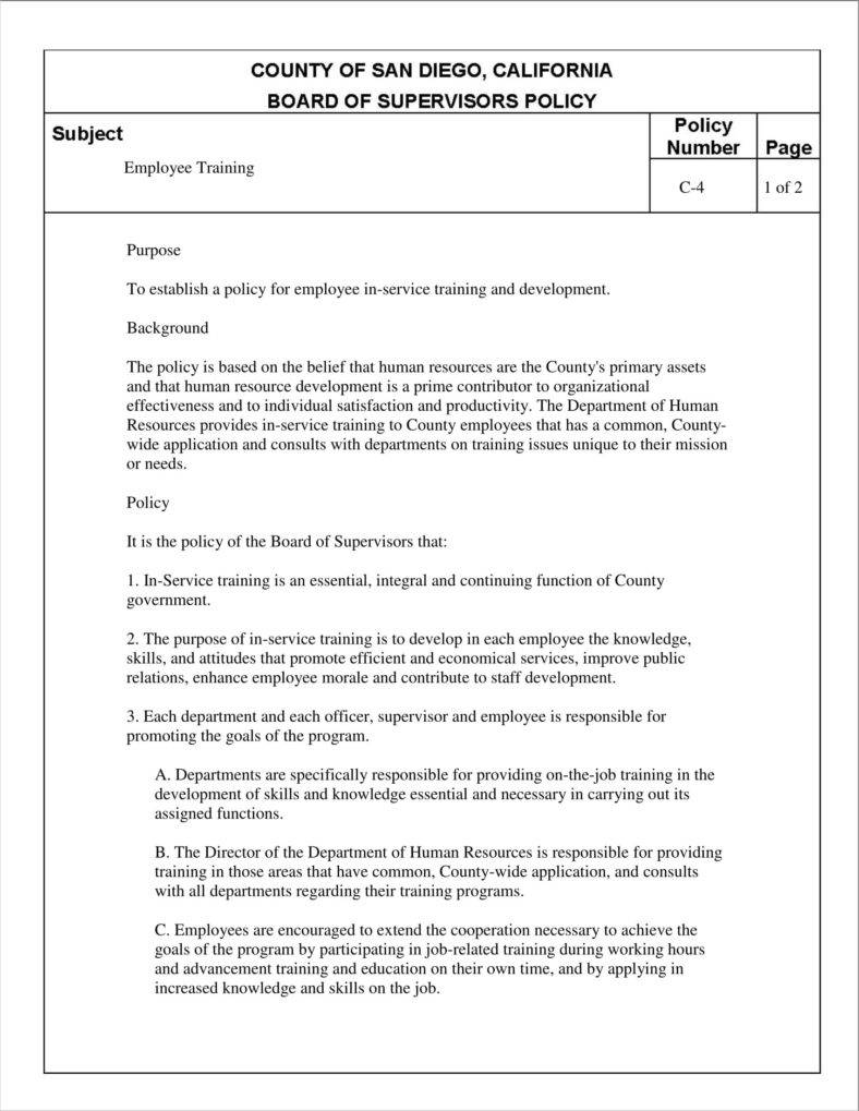 11+ Training Policy Templates Free PDF Format Download