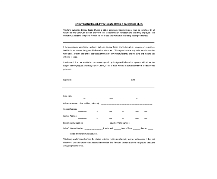 10+ FREE Background Check Information Forms & Templates - PDF, DOC