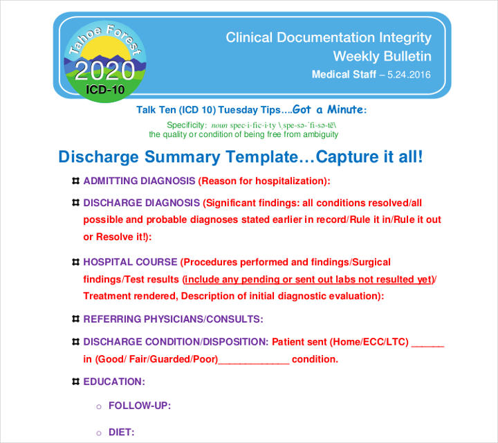 10+ Discharge Summary Templates - PDF, DOC | Free & Premium Templates