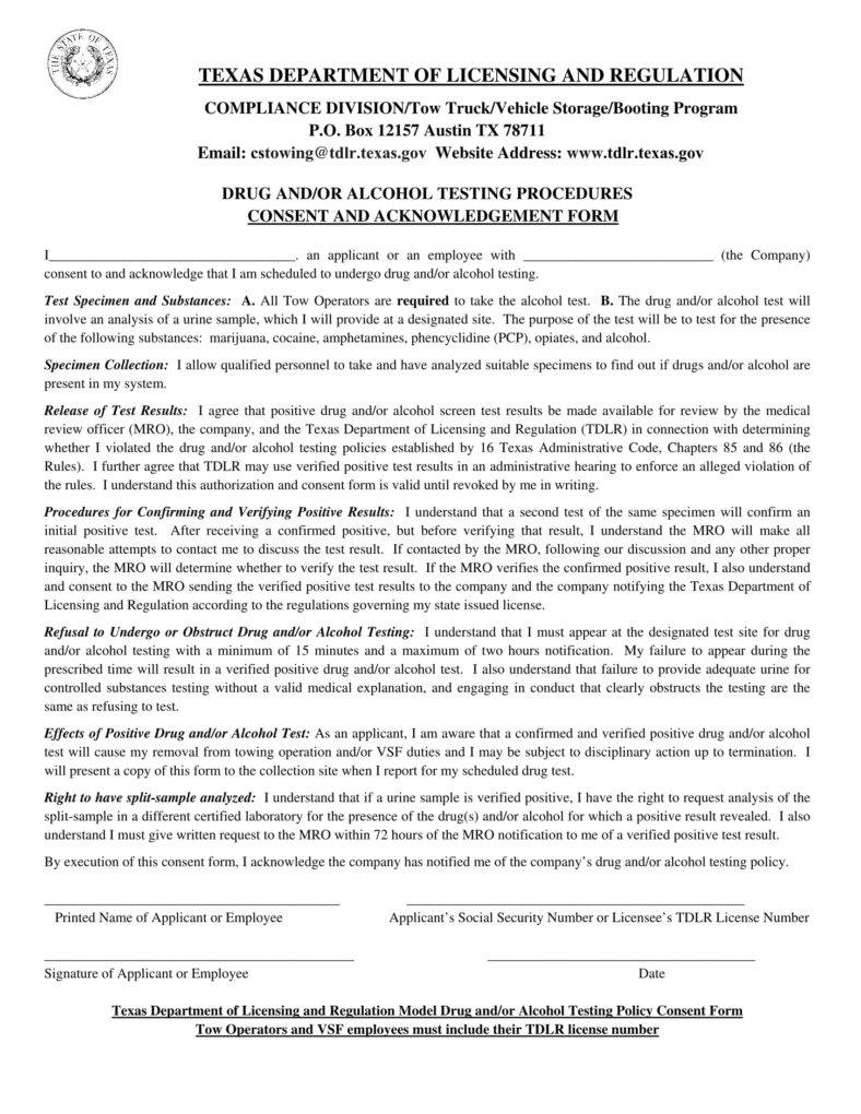 9+ Drug Testing Consent Forms - PDF, DOC