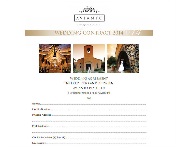 20+ Wedding Contract Templates - PDF, Google Docs Format Download