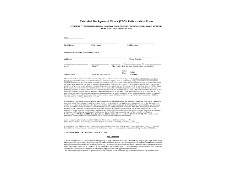 10+ FREE Background Check Information Forms & Templates - PDF, DOC