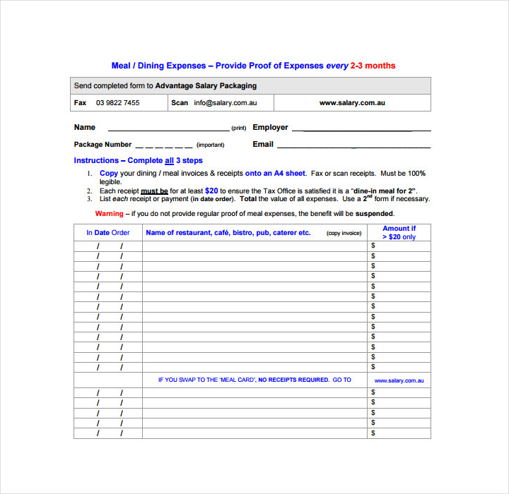 19+ Restaurant Receipt Templates - Free PDF, DOC Format Download
