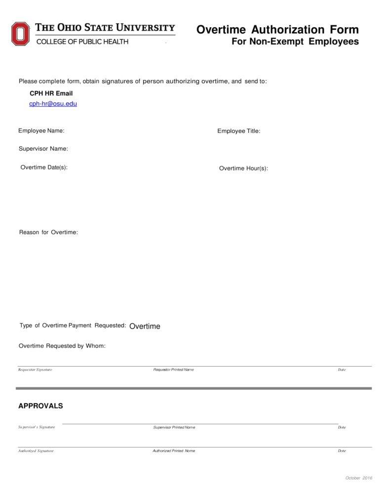 14+ Overtime Authorization Forms & Templates - PDF, DOC | Free ...