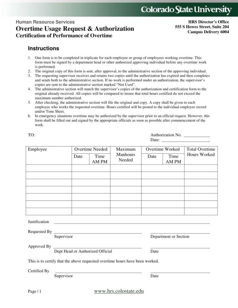 14+ Overtime Authorization Forms & Templates - PDF, DOC | Free ...