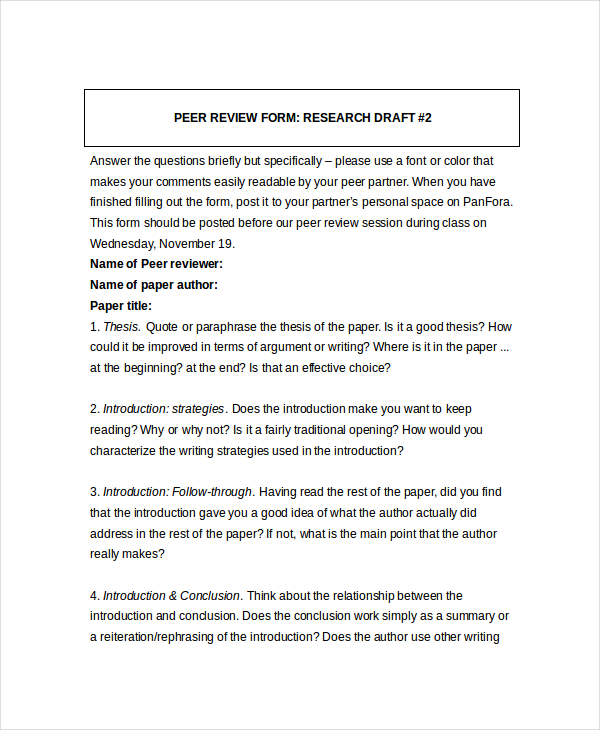 9 Peer Improvement Forms Templates PDF DOC