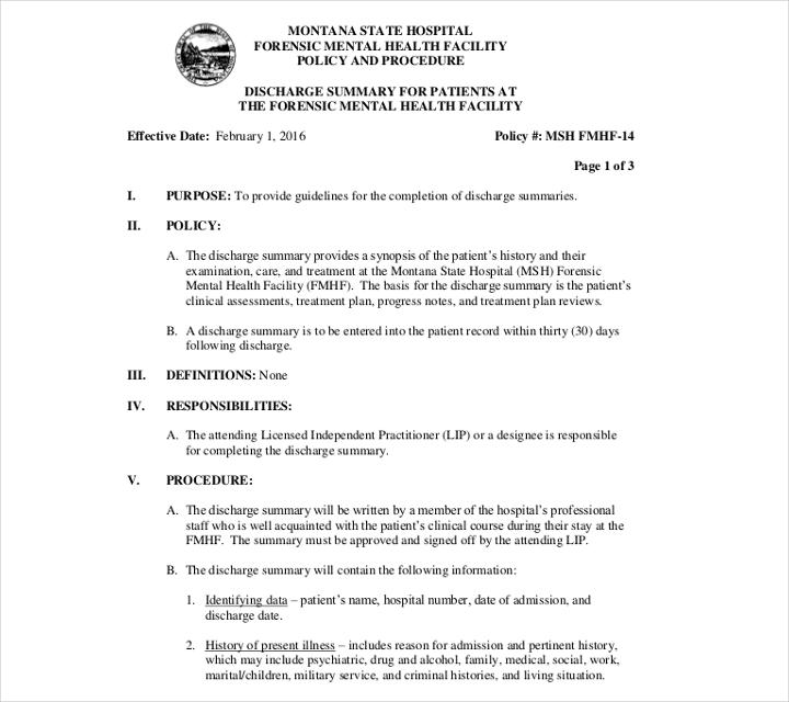 10+ Discharge Summary Templates - PDF, DOC | Free & Premium Templates