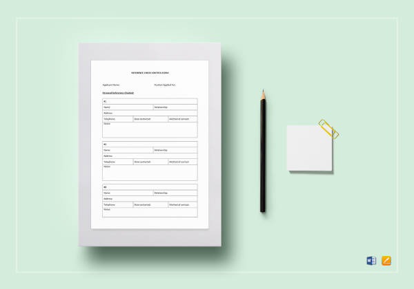 12+ Reference Checking Forms & Templates - PDF, DOC, Apple Pages