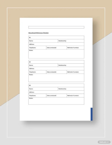 12+ Reference Checking Forms & Templates - PDF, DOC, Apple Pages