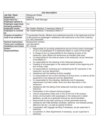 Free 13+ Employment Contracts for Restaurants, Cafes, and Bakeries in ...