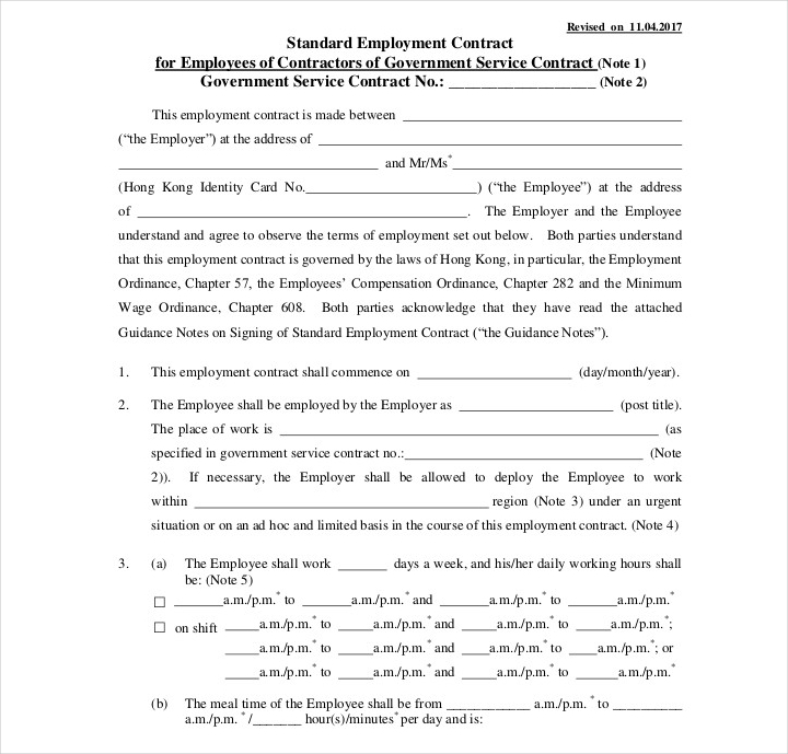 Free 13+ Employment Contracts for Restaurants, Cafes, and Bakeries in ...