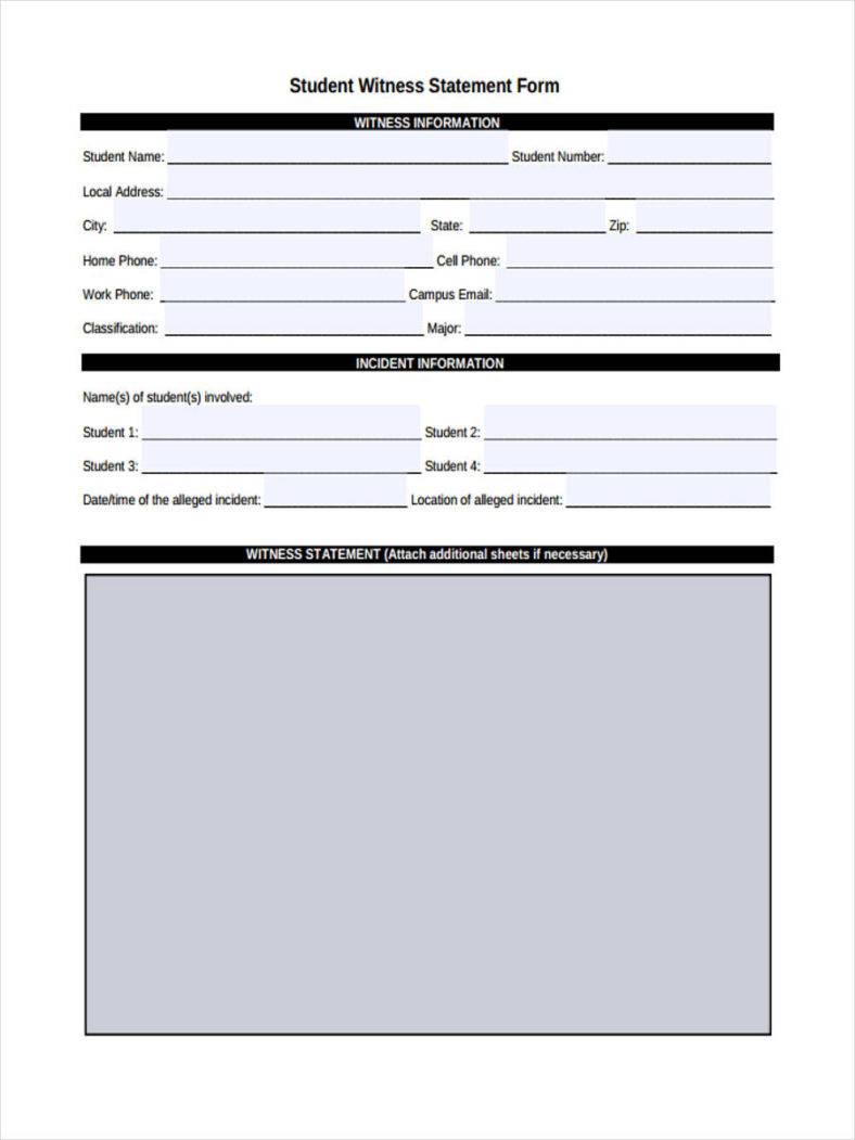 13+ Witness Statement Forms - Free PDF, DOC Format Download