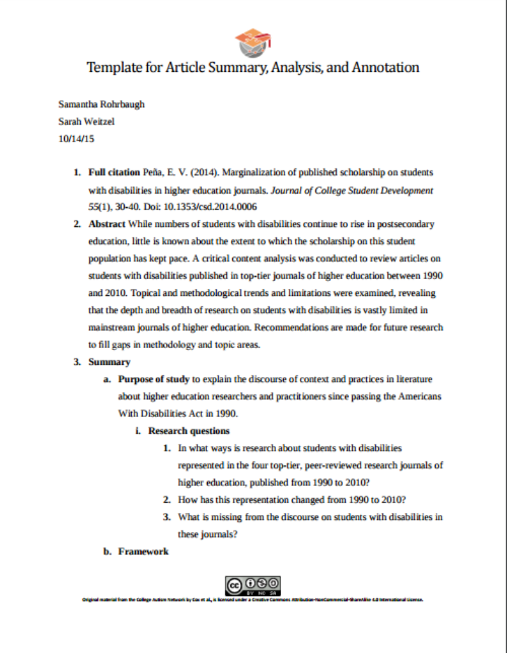19 Article Summary Templates PDF DOC