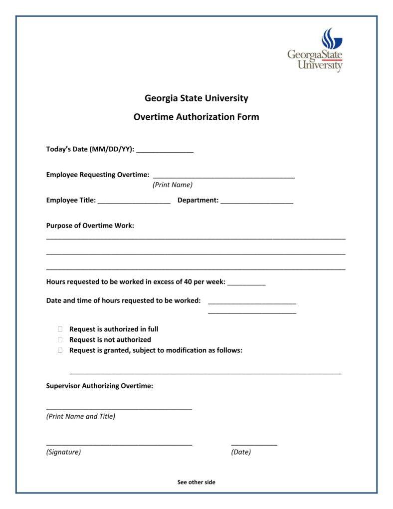 14+ Overtime Authorization Forms & Templates - PDF, DOC | Free ...